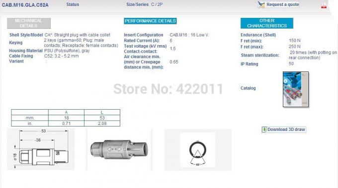19 Pin LEMO Connector Communication Connectors Video Connector LEDs