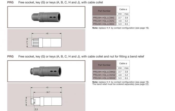 Plastic Lemo 8 Pin Plug PRG.M.8.PLLC39A Compatible Lemo Connector 8 Pin ...