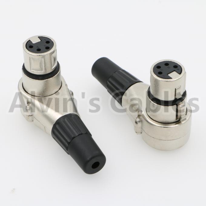 Right Angle XLR 4 Pin Video Connector Camera Cable Connectors Arri ...