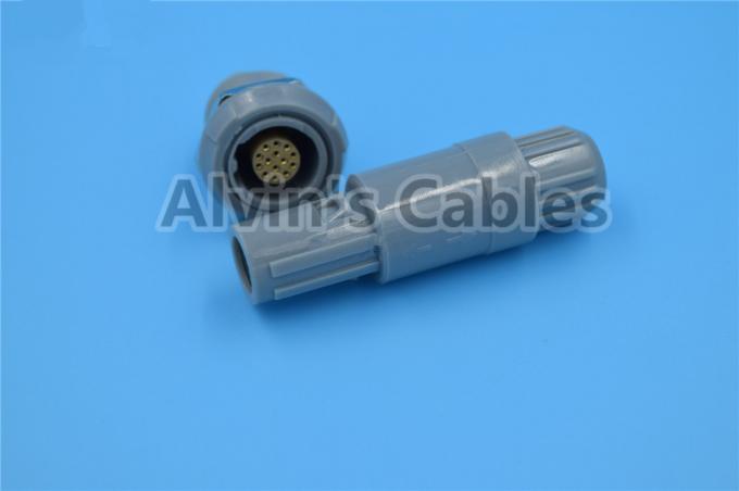 Durable Circular Plastic Plug Connector 2-14 Contacts Multipole Type
