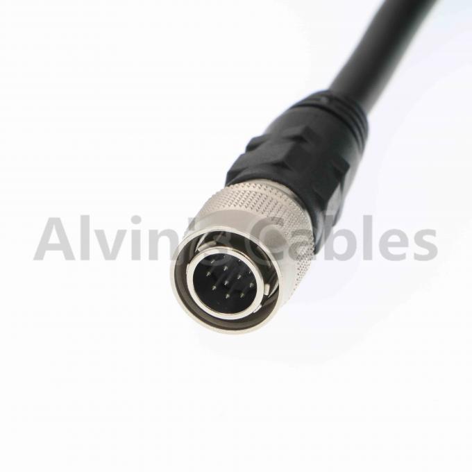 Coaxial 12 Pin Hirose Male To Female Cable Analog Camera Cable High Flex