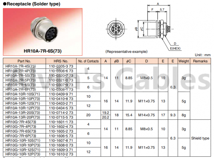 4 Pin Hirose HR10A-7P-4P Male Connector Plug for Sound Devices ZAXCOM ...
