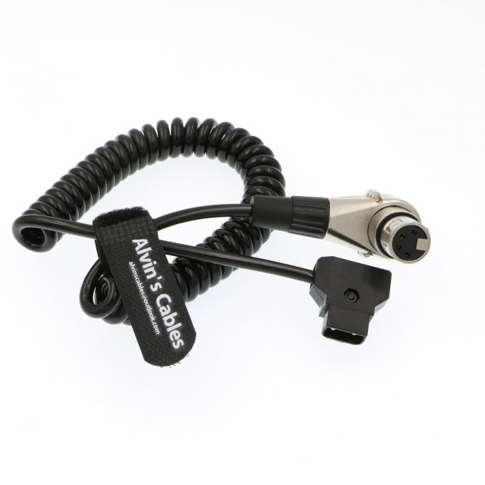 XLR 4 Pin Right Angle To D-Tap Coiled Power Cable For ARRI ALEXA Camera Monitor