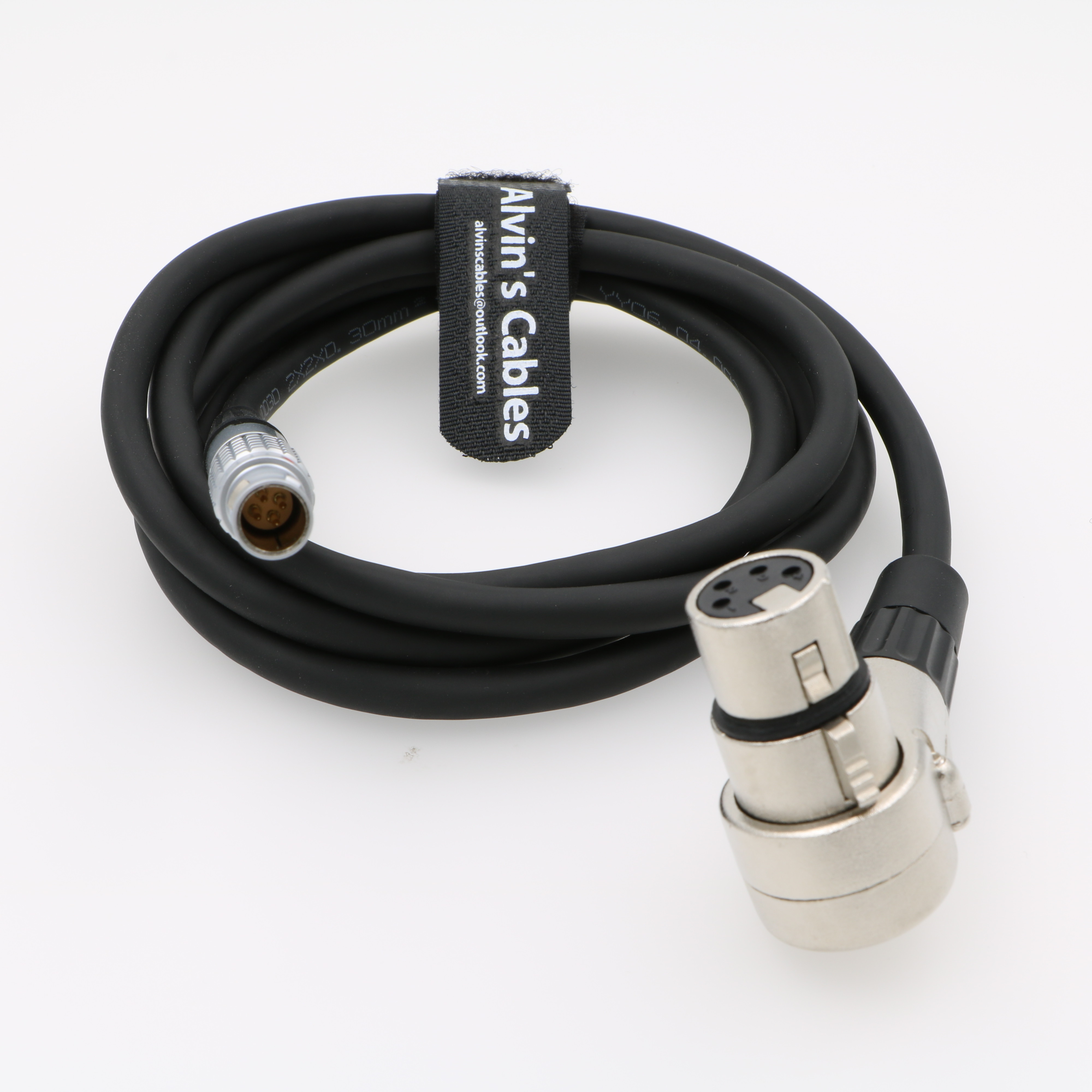 Alvin's Cables Luxury D Tap to XLR 4 Pin Female Right Angle Power Cable for ARRI Camera Monitor