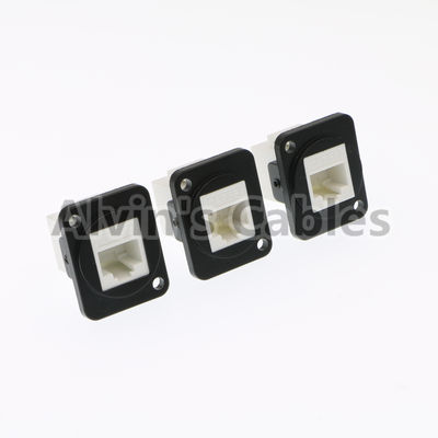 3Pcs RJ45 Waterproof Sockets IP65 Ethernet Panel Mount RJ45 Connector Black